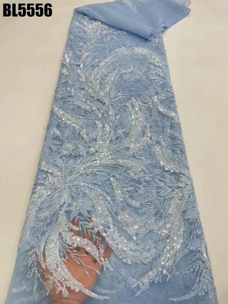 Quality Latest fashionable aso ebi beaded lace wedding dress with shiny beaded Europe for sale