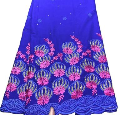 China Newest soft high quality 100% cotton fabric embroidered handmade swiss voile lace Nigerian style for women dressing for sale