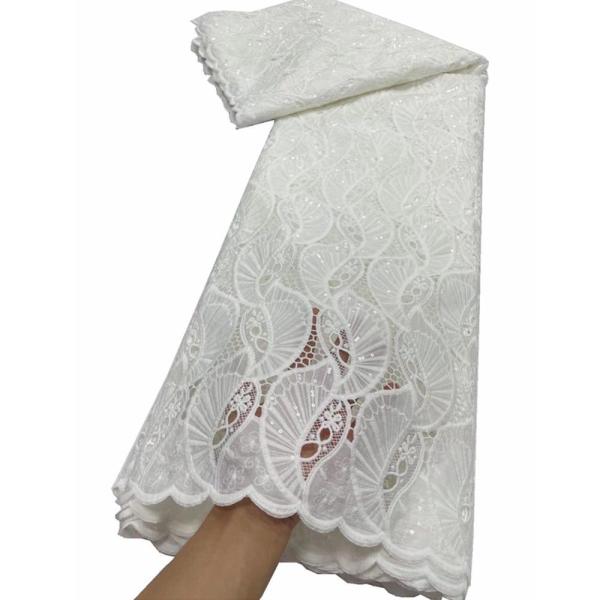 Quality Exported UAE High Quality Water Soluble Rope Lace Fabric White Chiffon Hollow for sale