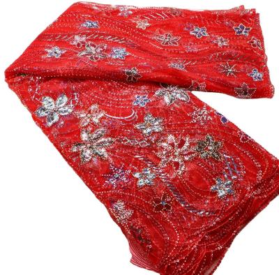 China Gold Sequins Lace Fabric Ideal for Wedding Dress and Bridal Gowns in European Fashion for sale