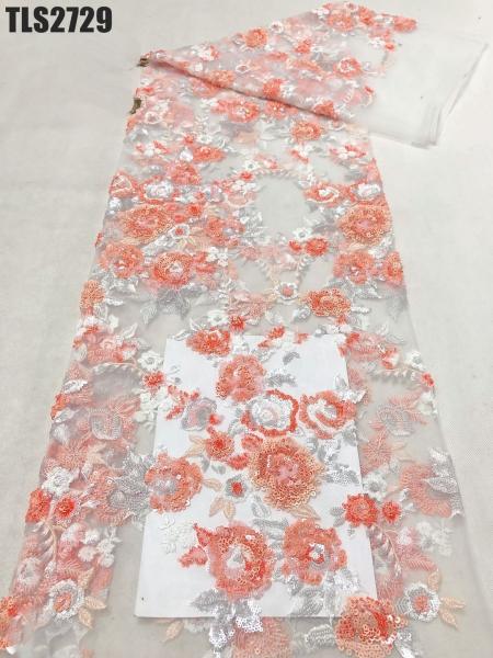 Quality Supoo High quality Mesh Embroidered African Lace Fabric Sequins sequins lace for for sale