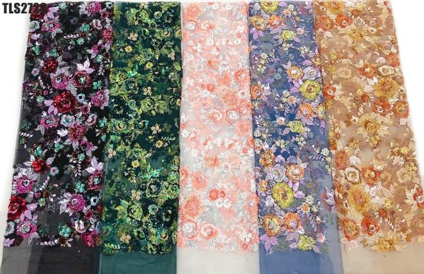 Quality Supoo High quality Mesh Embroidered African Lace Fabric Sequins sequins lace for for sale