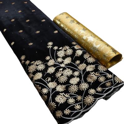 China Supoo Good quality velvet lace african lace fabric nigerian dress with sequins for wedding for sale