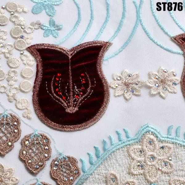 Quality Supoo Flocking Velvet Lace Mesh Fabric African Lace Fabric for Nigerian Wedding for sale