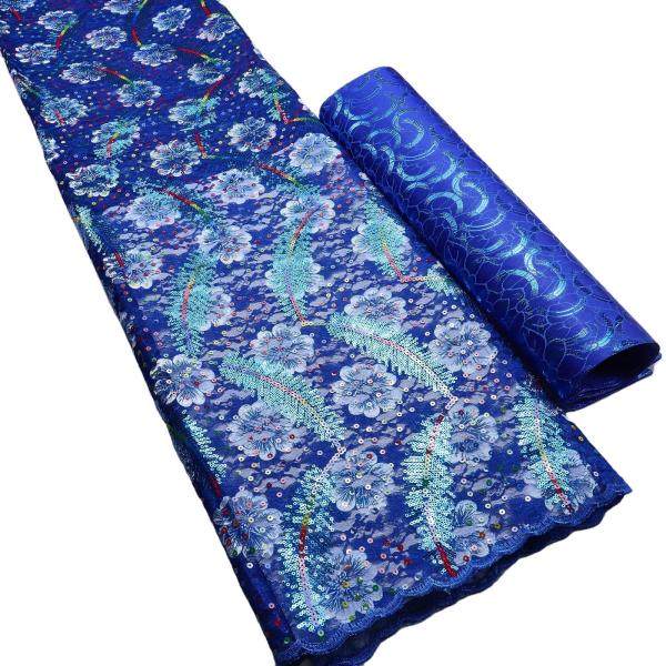 Quality Polyester African Lace Silk Velvet Embroidery Fabric Perfect for Wedding Bridal for sale