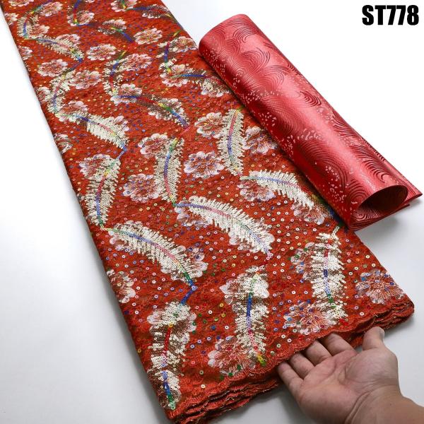 Quality Polyester African Lace Silk Velvet Embroidery Fabric Perfect for Wedding Bridal for sale
