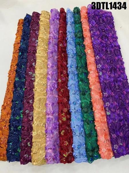 Quality African Lace Fabric Beads Bead Lace Fabric Mesh Sequins Lace Fabric for sale