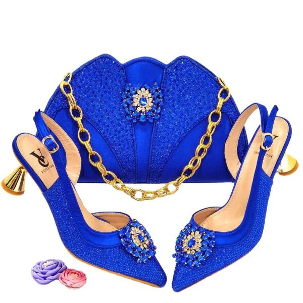 Quality Supoo Newest Italian ladies shoes matching bags leather african wedding high for sale