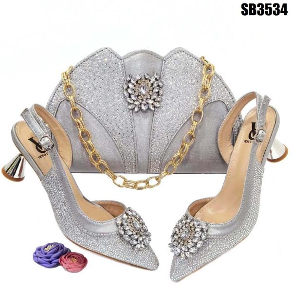 Quality Supoo Newest Italian ladies shoes matching bags leather african wedding high for sale