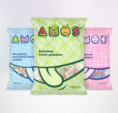 Cina Borsa laterale della guarnizione della plastica 3 dello spuntino con colore pieno della tacca dello strappo che stampa OEM in vendita