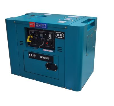 Cina Sistema di raffreddamento dell'aria Generatori diesel YC8800T 8Kva Generatore portatile 6.5KW Generatore domestico Made in China Yuchai Silent ty in vendita
