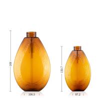 China PET Plastic Liquid Soap Bottles 300ml 520ml Unique Shape with Dispenser Pump for sale