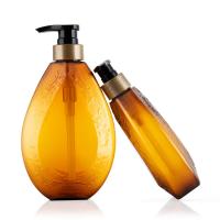China PET Plastic Liquid Soap Bottles 300ml 520ml Unique Shape with Dispenser Pump for sale