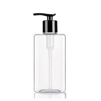 China Square Clear PET Shampoo Bottles 500ml with Pump for Personal Care Packaging for sale