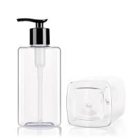 China Square Clear PET Shampoo Bottles 500ml with Pump for Personal Care Packaging for sale