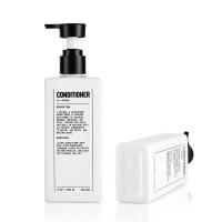 China 235ml White Custom Empty PET Shampoo Conditioner Bottle with 24/410 Black Lotion Pump for sale