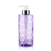 China Custom Mold Plastic Shampoo Bottles 500ML PET PCR with Engraving Logo Large Packaging for sale