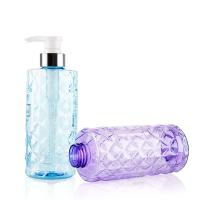 China Custom Mold Plastic Shampoo Bottles 500ML PET PCR with Engraving Logo Large Packaging for sale