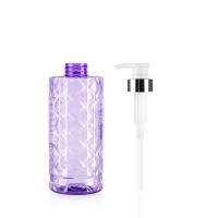 China Custom Mold Plastic Shampoo Bottles 500ML PET PCR with Engraving Logo Large Packaging for sale