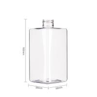 China Square Clear PET Shampoo Bottles 500ml with Pump for Personal Care Packaging for sale