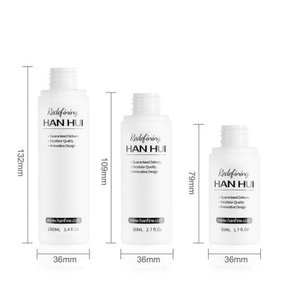 Cina Il cosmetico rotondo imbottiglia la bottiglia dell'ANIMALE DOMESTICO di 50ML 80ML100ml con il cappuccio eccessivo in vendita