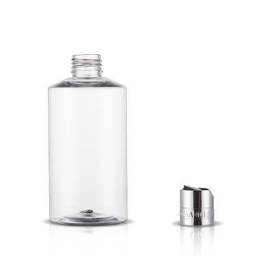 Cina 9 OZ Capacità Bottiglia di lozione di plastica trasparente con tappo a disco 24/410 in vendita