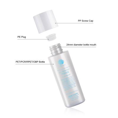 Cina 4 OZ RPET PET Bottiglie di plastica cosmetica con tappo a vite in PP Color argento personalizzato in vendita
