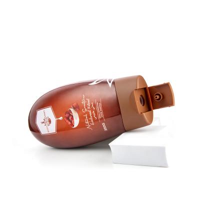 Cina 350 ml bottiglia di spremitura ovale a rovescio con coperchio flessibile per shampoo a crema HDPE in vendita