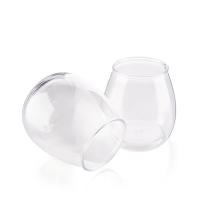 China 400ml Clear Double Layer PET Plastic Cup Custom Logo for Gifts for sale