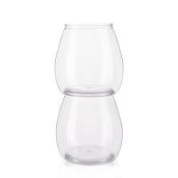 China 400ml Clear Double Layer PET Plastic Cup Custom Logo for Gifts for sale
