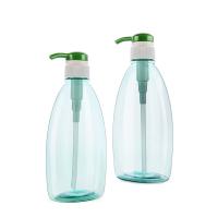 China 550ml 18.3oz PET Plastic Empty Shampoo Bottle with Pump Dispenser Turquoise for sale