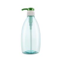 China 550ml 18.3oz PET Plastic Empty Shampoo Bottle with Pump Dispenser Turquoise for sale