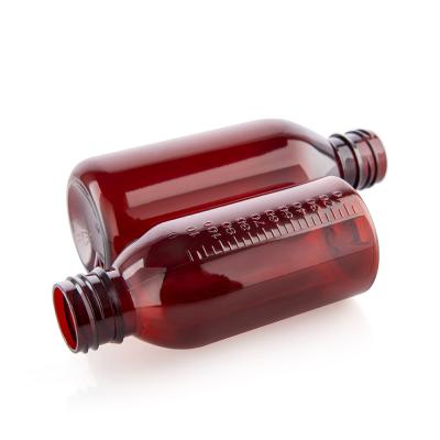 Cina 4 oz di bottiglie di medicinali liquidi ovali a graduazione di ambra con tappi a prova di bambini in vendita