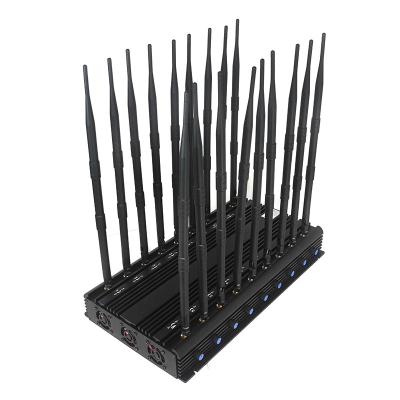 China 18 Antennas Cell Phone Signal Jammer 2 3 4 5 G WiFi GPS VHF UHF Wireless Signal Jammer for sale