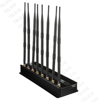 China Tischplattendes 8 Antennen-Störsender-5 - 20 Meter drahtlose Signal-Blocker- zu verkaufen
