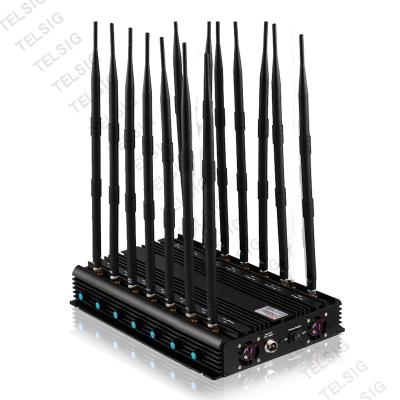 China 14 Channels 5G Signal Jammer For Cell Phone 2345G WiFi GPS VHF UHF Lojack for sale