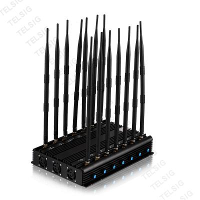 China 14 Channels 5G Signal Jammer For Cell Phone 2345G WiFi GPS VHF UHF Lojack for sale