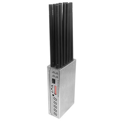 China Portable Shield Cell Phone 2G 3G 4G 5G Jammer 12 Channel Signal Jammer GPS VHF UHF GSM WiFi Signal Blocker for sale