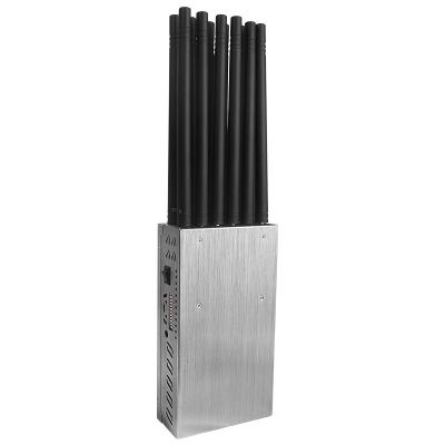 China Portable Shield Cell Phone 2G 3G 4G 5G Jammer 12 Channel Signal Jammer GPS VHF UHF GSM WiFi Signal Blocker for sale