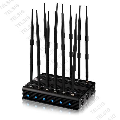 China Desktop 5g Jammer 12 Channel WiFi Signal Blocker For Jamming Cell Phone 2345G GPS Bluetooth Camera Frequency for sale