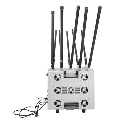 China 1km 10 Channel 433mhz 868mhz 2.4ghz 5.8ghz Drone Jammer Integrated Detection Device for sale