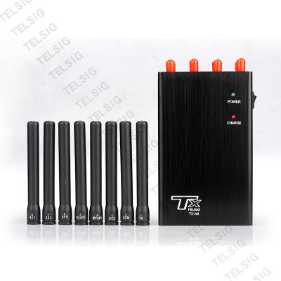 China 2G / 3G / 4G Portable Cell Phone Signal Jammer 8 Antenna WiFi Scrambler GPS Blocker Device for sale