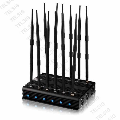 China Infrared Remote Control Mobile Jammer Device , 12 Antennas Phone Signal Jammer for sale