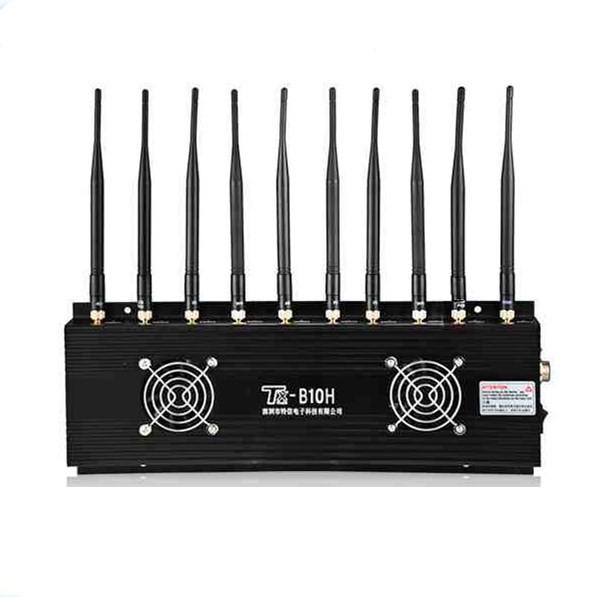 10 Channel Phone Wifi VHF UHF Signal Jammer For Home Office School Prison