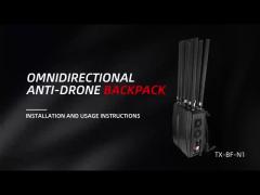 10 Kanaal 1,5 km 433 MHz 2.4G Manpack Jammer 360° Full Range Jamming Voor FPV