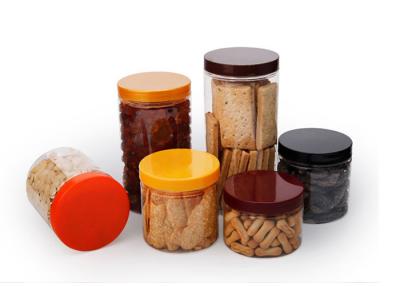 Cina barattoli di plastica di stoccaggio dell'alimento 25ml-1000ml con i coperchi intorno al contenitore dell'animale domestico insipido in vendita