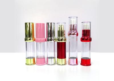 中国 金の帽子が付いている5ml 10mlの化粧品の空気のないびんの再生利用できる透明なポンプ 販売のため