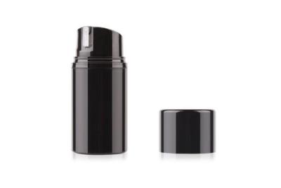中国 日焼け止めのクリームのための30ml-150ml光沢のある黒い化粧品の空気のないびん 販売のため