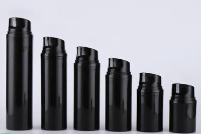 Cina bottiglia senz'aria cosmetica nera lucida 30ml-150ml per la crema della protezione solare in vendita