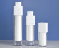 China Transparent AS 50ml Cosmetic Airless Bottle 161mm Height Rectangular for sale